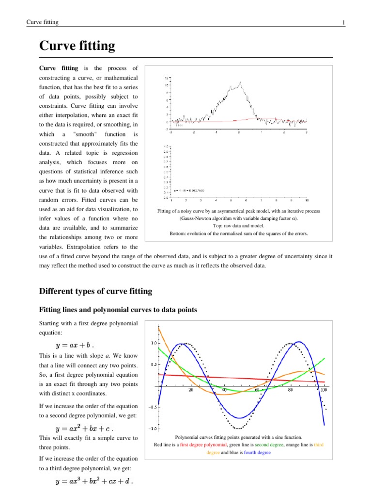 Curve Fitting | PDF | Numerical Analysis | Mathematical Analysis Curve Fitting | PDF | Numerical Analysis | Mathematical Analysis