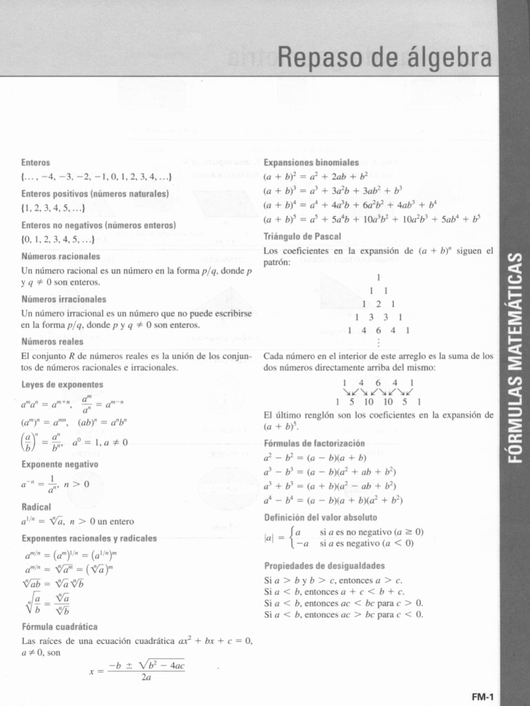 Formulas Matematicas | PDF | Seno | Funciones especiales