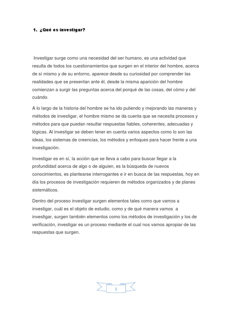 Qué Es Investigar | PDF | Conocimiento | Verdad