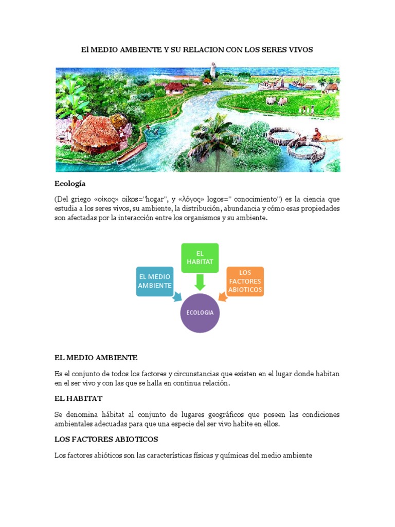 El Medio Ambiente y Su Relacion Con Los Seres Vivos | PDF | Biología ...