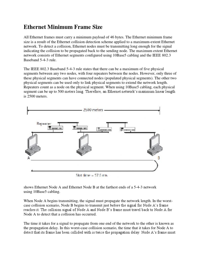 Ethernet Minimum Frame Size | PDF | Ethernet | Data Transmission