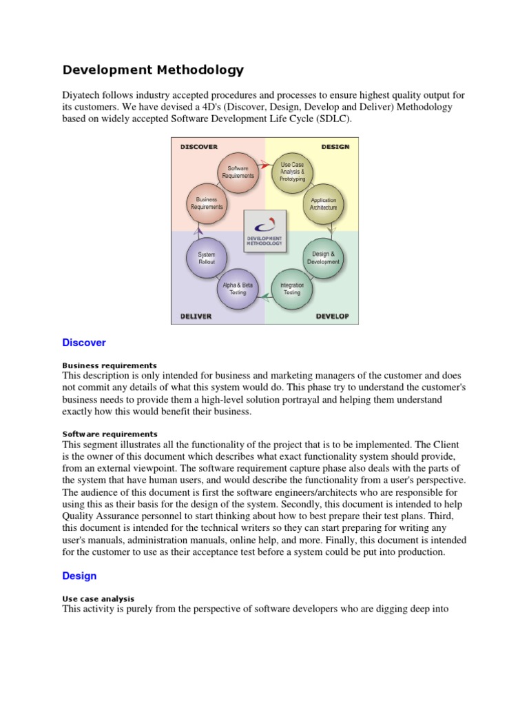 Development Methodology Pdf Software Testing Use Case