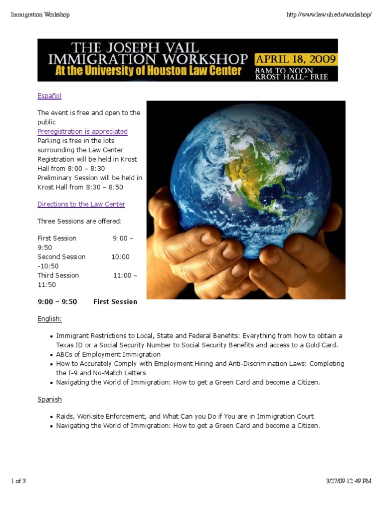 Immigration Workshop | PDF | Immigration | Government