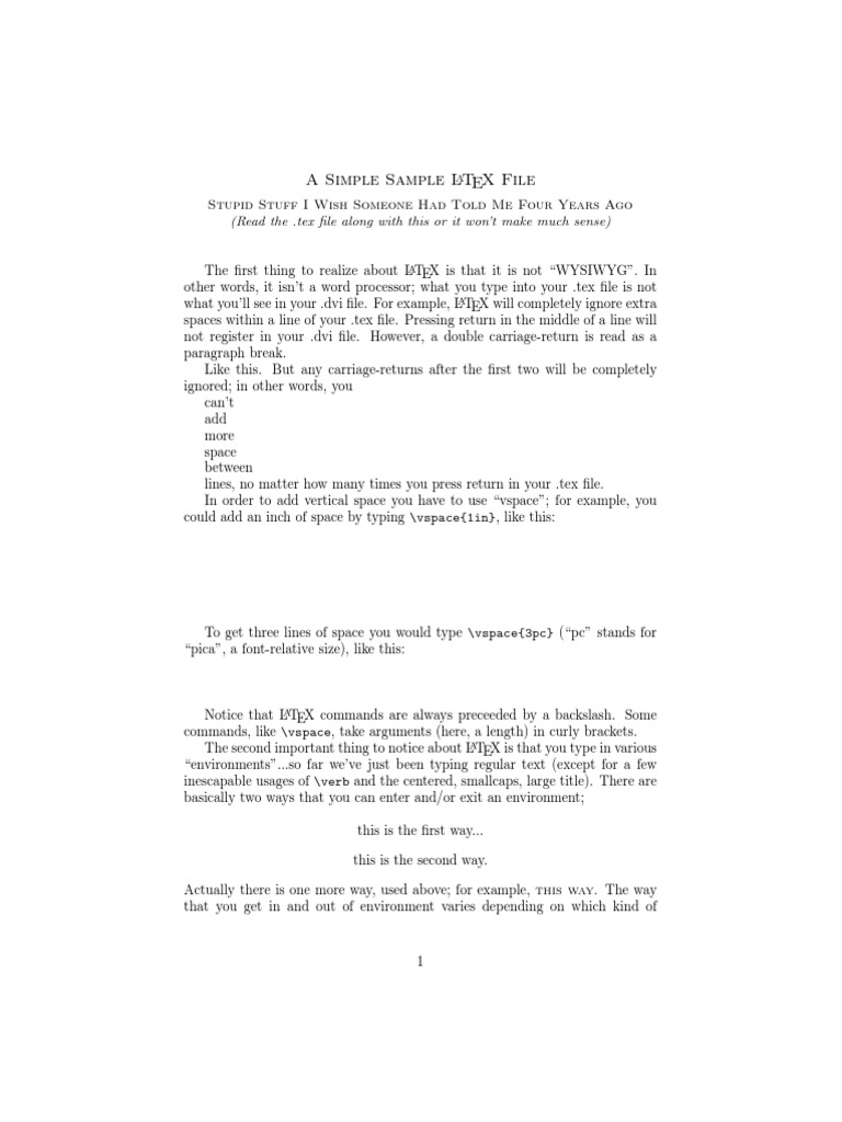 A Simple Sample L TEX File | PDF | Te X | Text