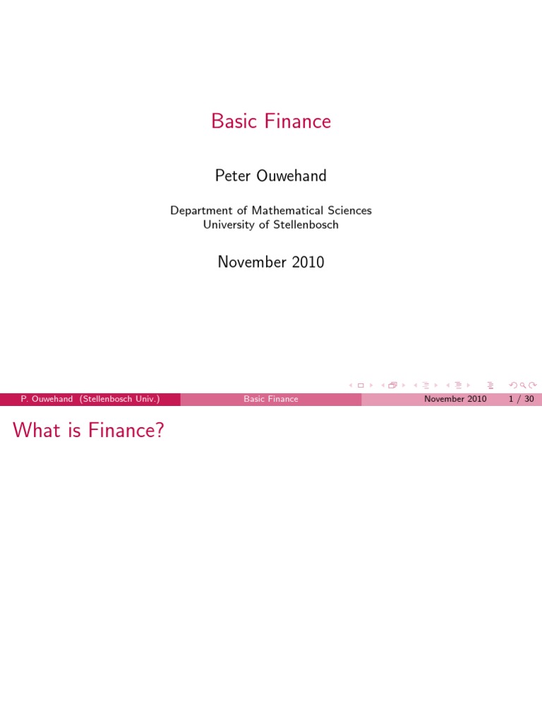 Lecture Basic Finance | PDF