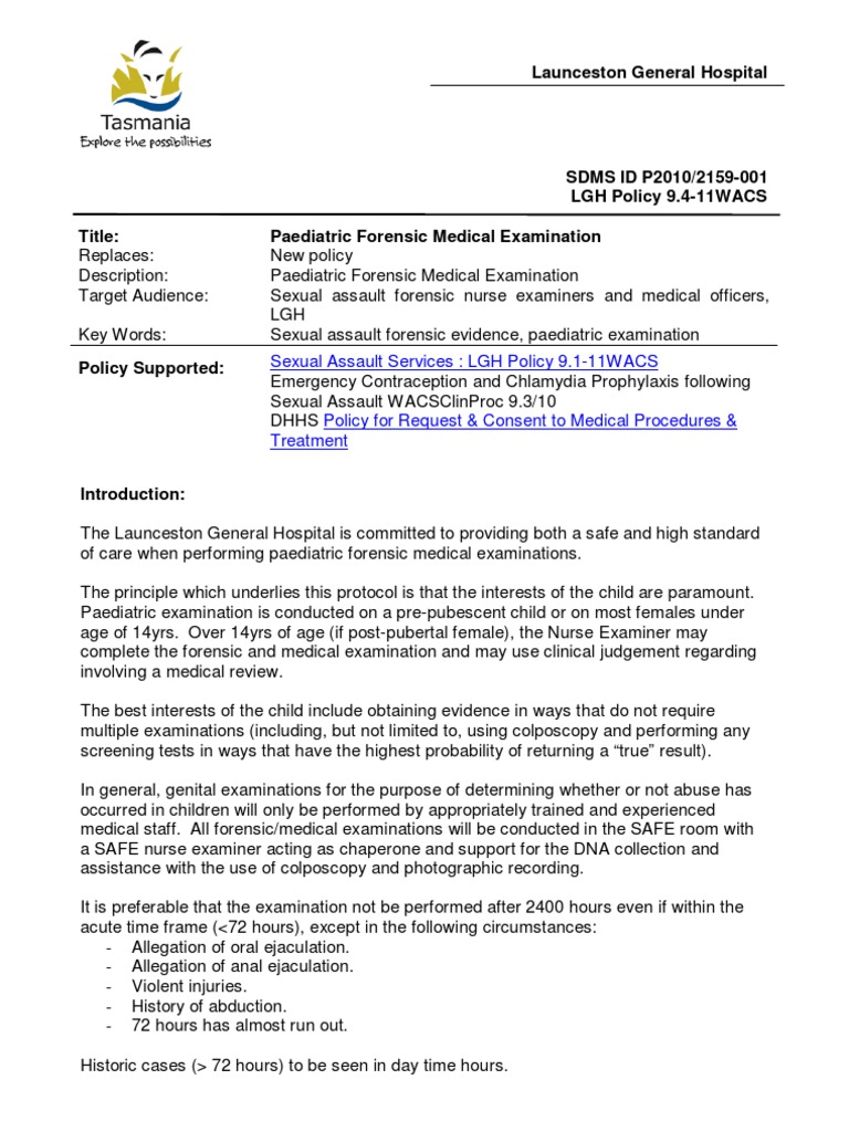 Paediatric Forensic Medical Examination | PDF | Sexually Transmitted ...
