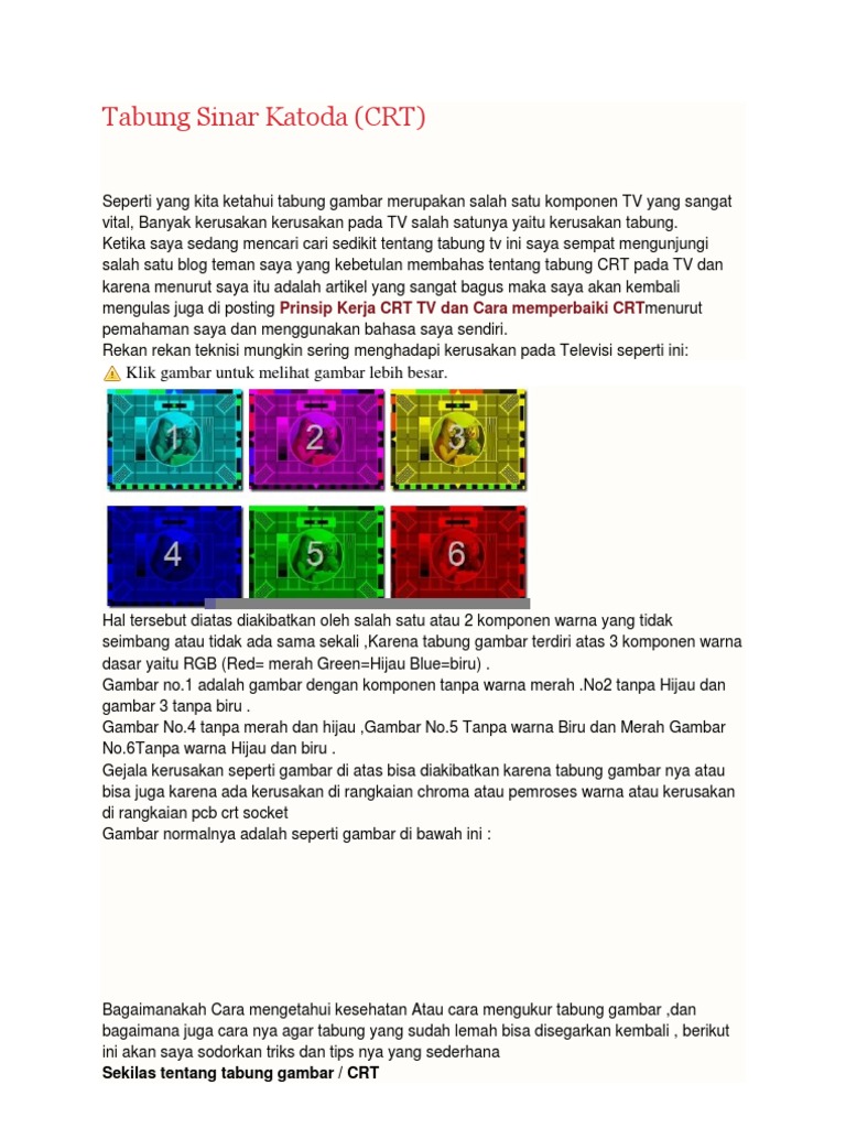 Tabung Sinar Katoda | PDF