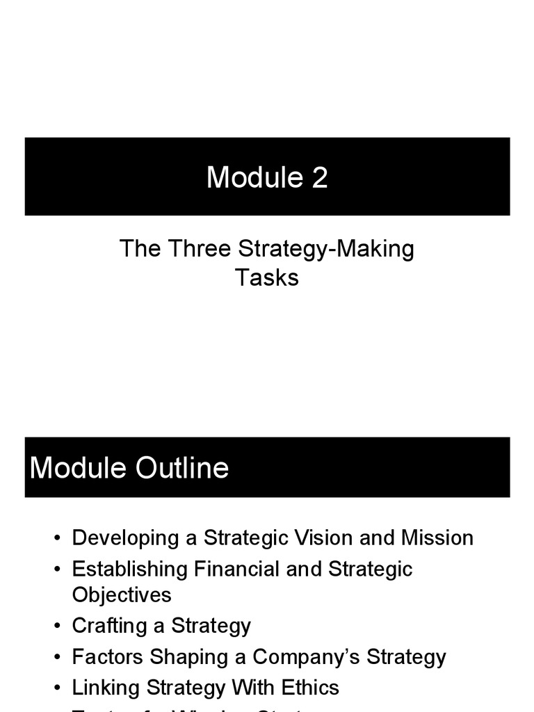 Module 2 - The Three Strategy-Making Tasks | PDF | Strategic Management ...