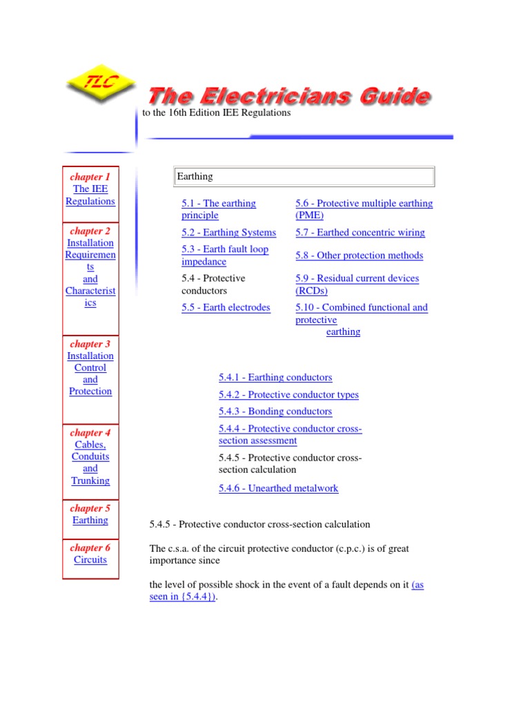 Protective Conductor Sizing Calculations | PDF | Electrical Resistance ...