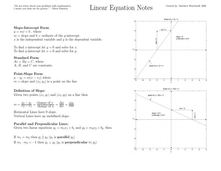 Linear Equation Notes | PDF