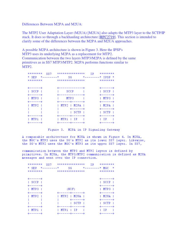 Differences Between M2PA and M2UA | PDF | Computer Standards | Internet ...
