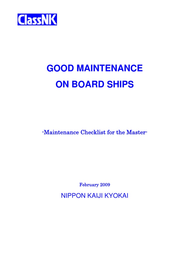 Class NK Good Maintenance Onboard Ships | PDF