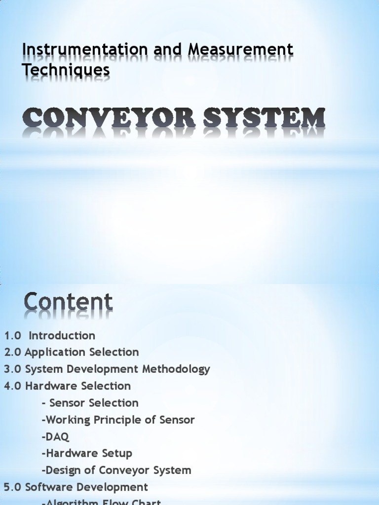 Instrument (Conveyor System) | PDF | Sensor | Physical Quantities