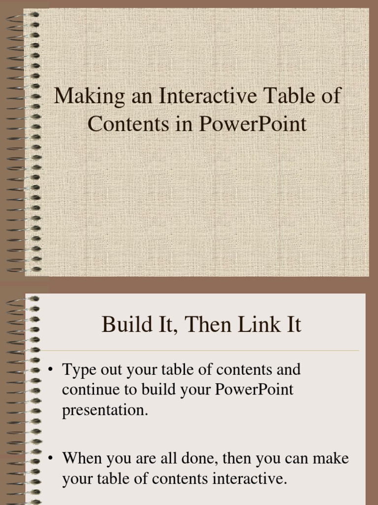 Interactive Table of Contents in PowerPoint | PDF