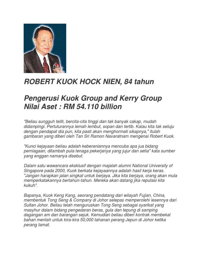 Robert Kuok Hock Nien | PDF