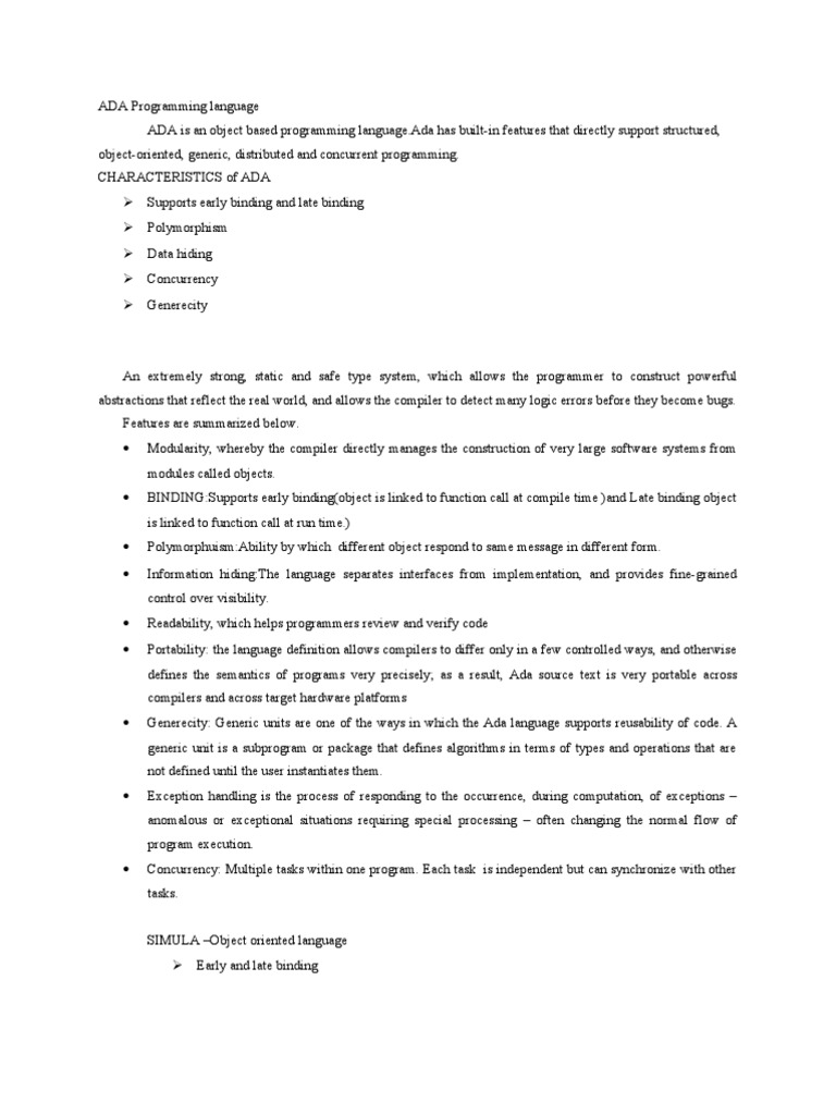 ADA Programming Language | Download Free PDF | Object (Computer Science ...
