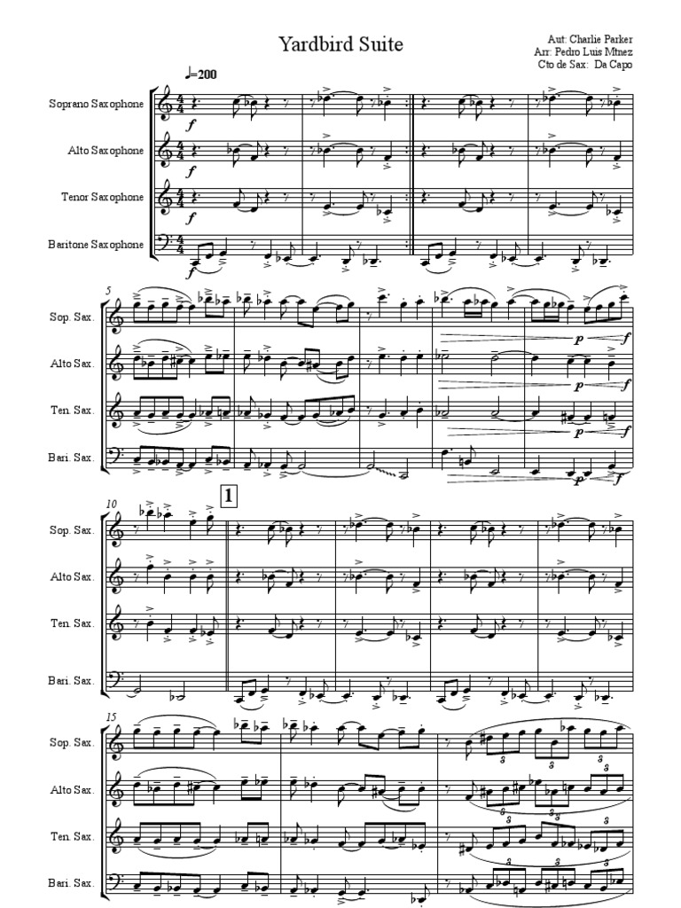Yardbird Suite | PDF | Modernism (Music) | Jazz