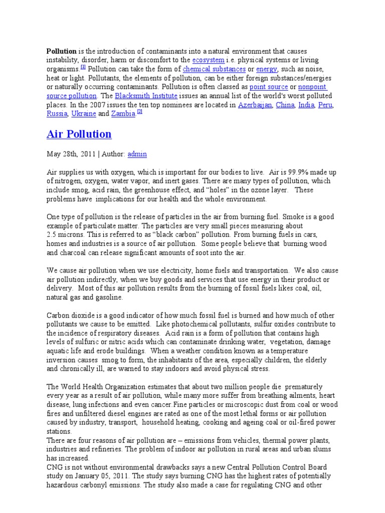Pollution - Types of Pollution | PDF | Environmental Health | Pollution