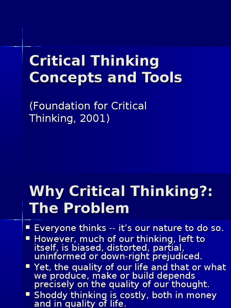 Critical Thinking Concepts and Tools | PDF | Critical Thinking | Thought