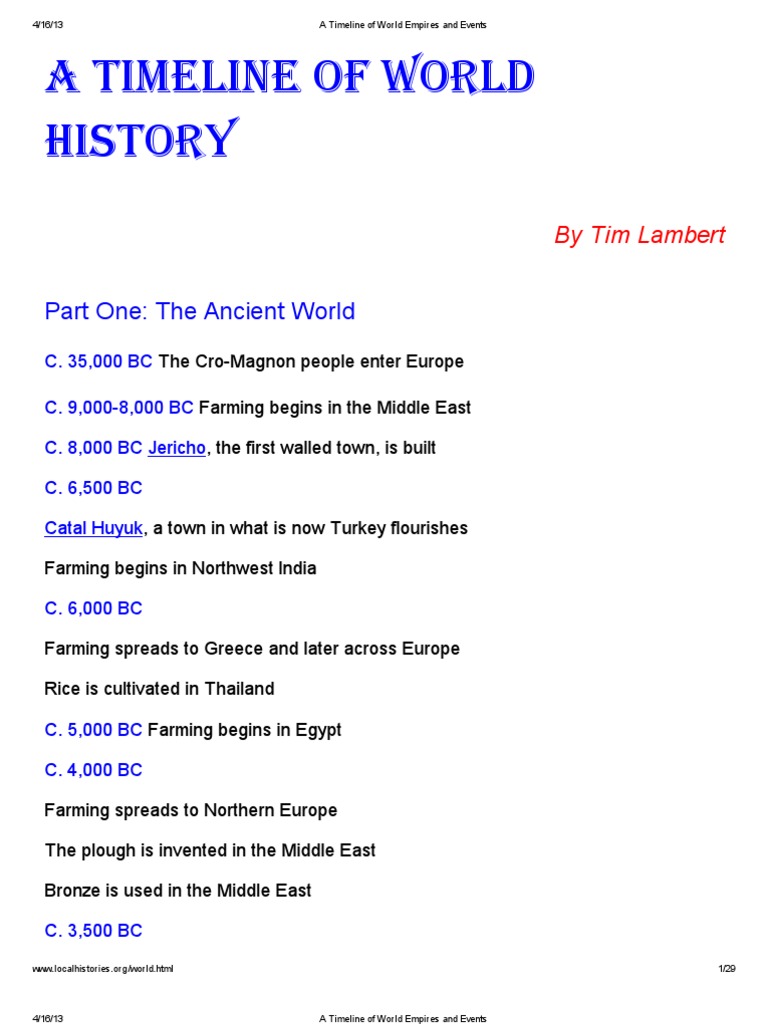 Ancient World Timeline | PDF | Ancient Rome | Punic Wars