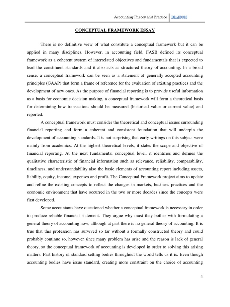 Conceptual Framework Essay by Nuradilah | PDF | Financial Accounting ...