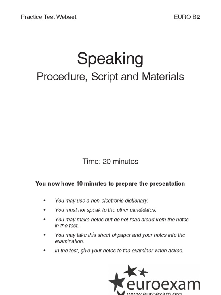 Szóbeli Speaking Speaking Materials Pdf Test Assessment