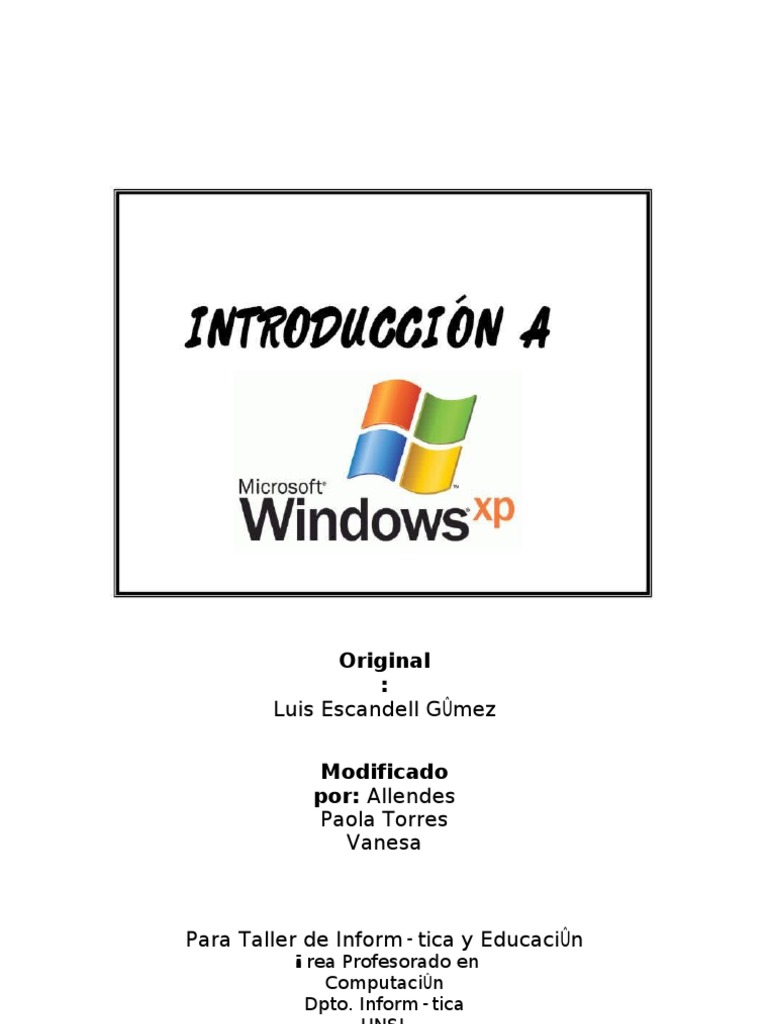 Introducción a Windows XP y su uso | PDF