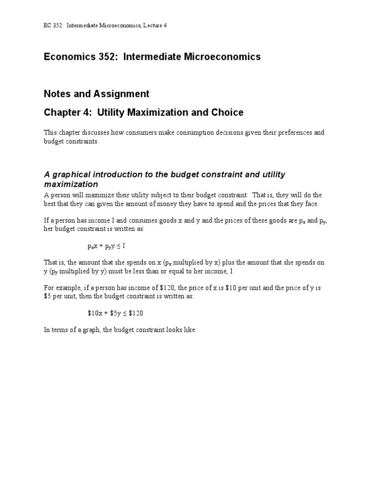 Economics 352: Intermediate Microeconomics: A Graphical Introduction To ...