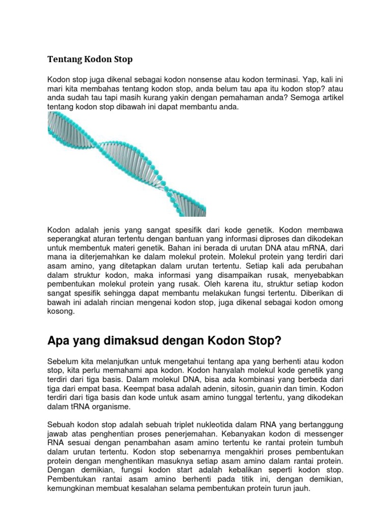 Tentang Kodon Stop | PDF