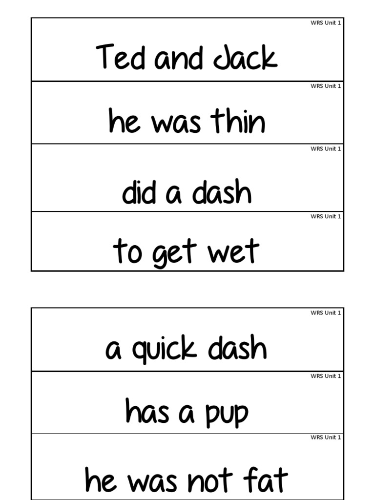 WRS Unit 1.3 Fluency Phrases | PDF