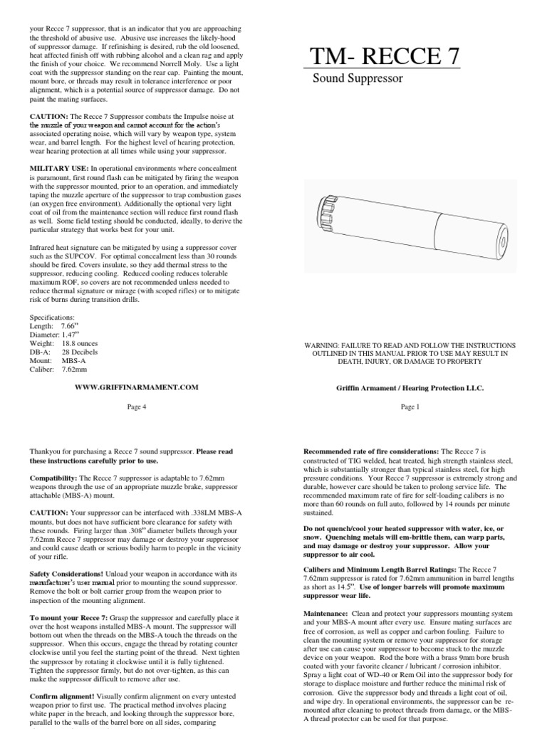 Recce 7 Manual | PDF | Firearms | Projectile Weapons