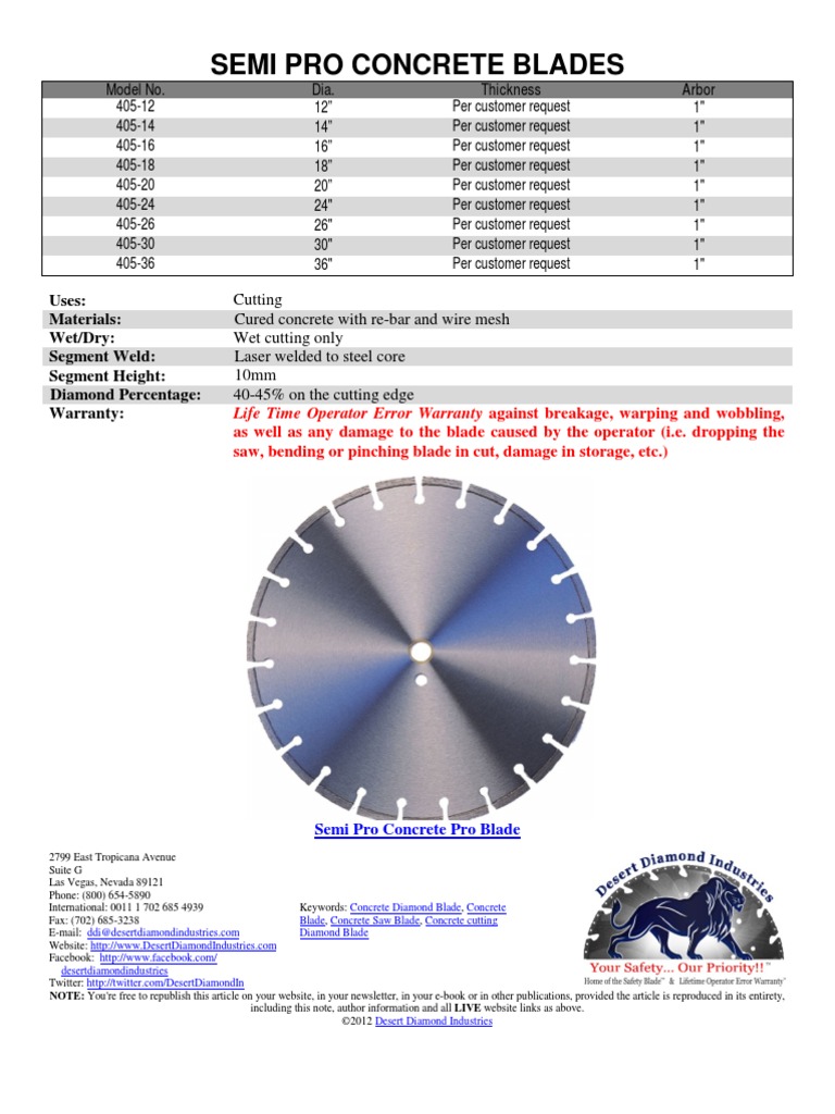 Concrete Blades | PDF