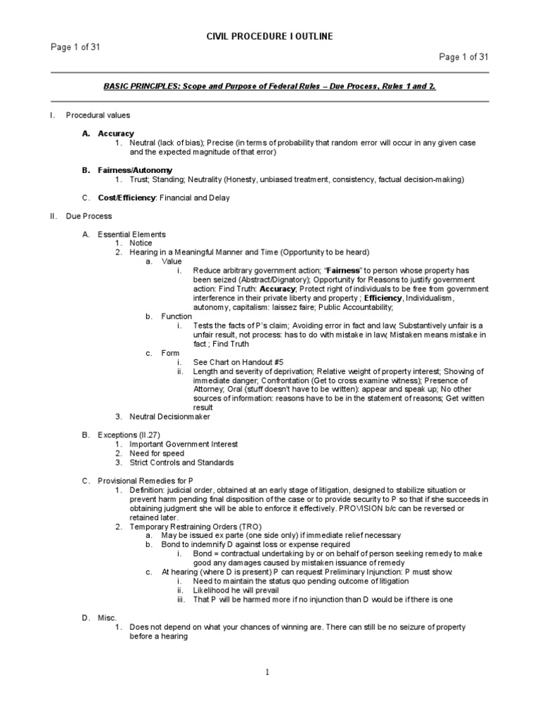 An Overview of Civil Procedure Principles Including Notice Pleading ...