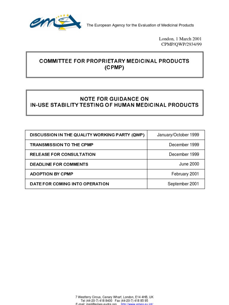 In-Use Stability Testing | Chemistry | Pharmaceutical