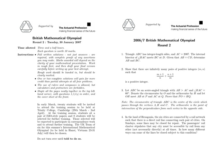 British Mathematical Olympiad 30 | PDF | Triangle | Teaching Mathematics