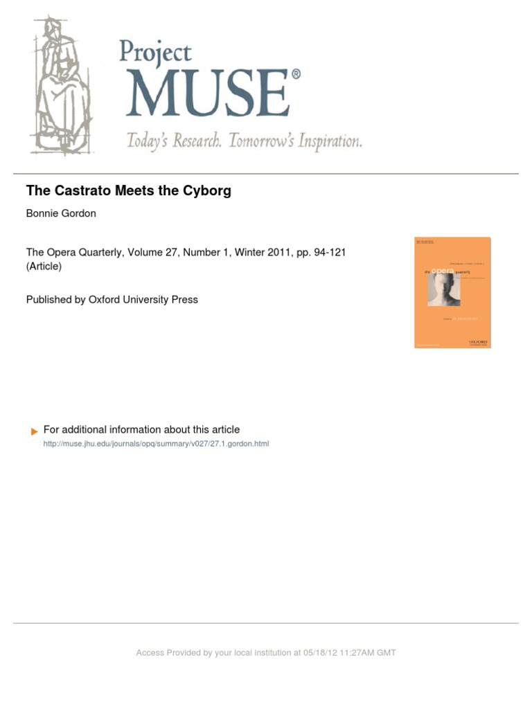 The Castrato Meets The Cyborg | PDF | Singing | Vocal Pedagogy