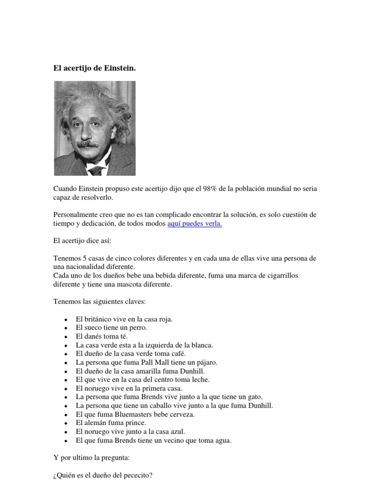 El Acertijo de Einstein | PDF