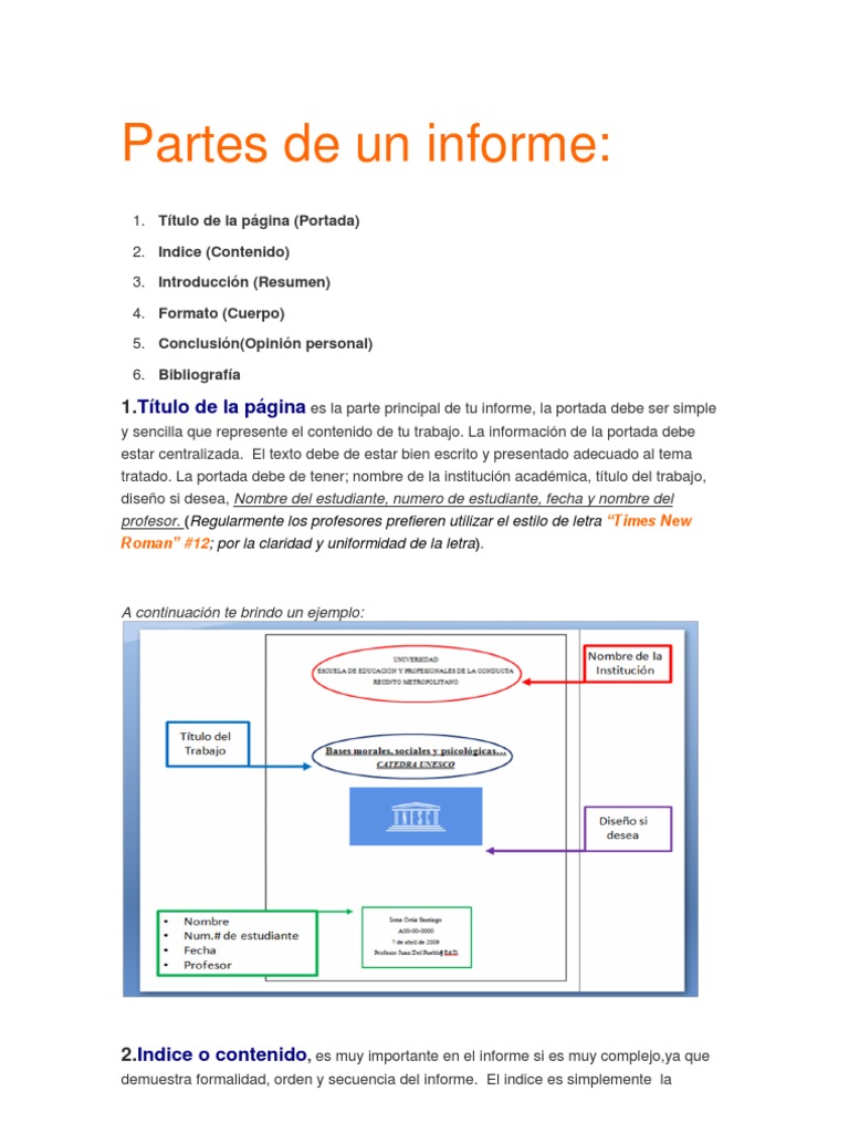 Partes de Un Informe | PDF | Información | Aprendizaje