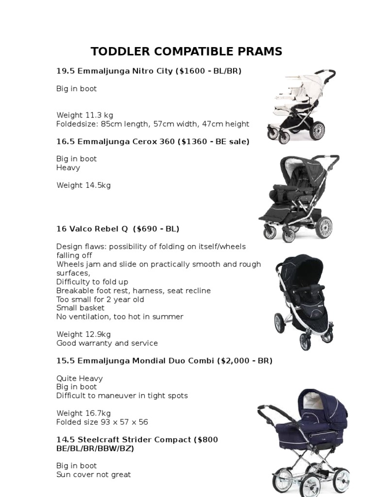 Emmaljunga Prams Comparison Guide | PDF | Home & Garden