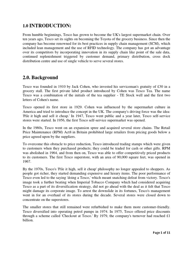 Tesco Supply Chain Management | PDF | Lean Manufacturing | Tesco