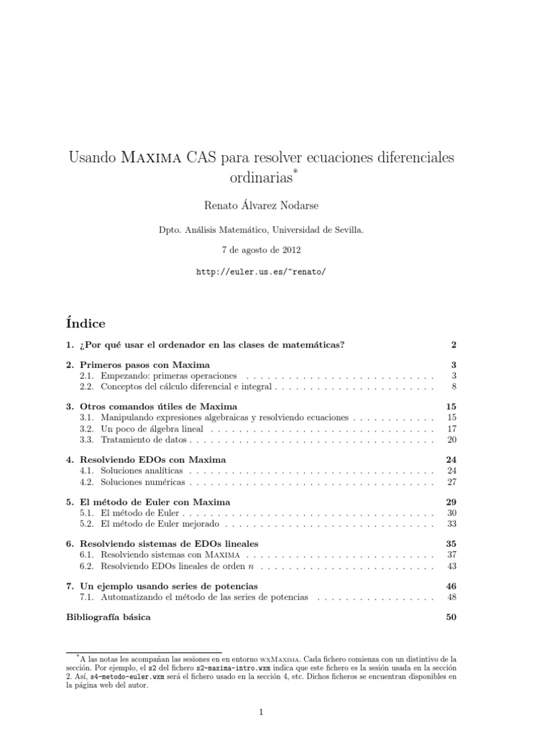 Introducción al uso de Maxima CAS para resolver ecuaciones ...