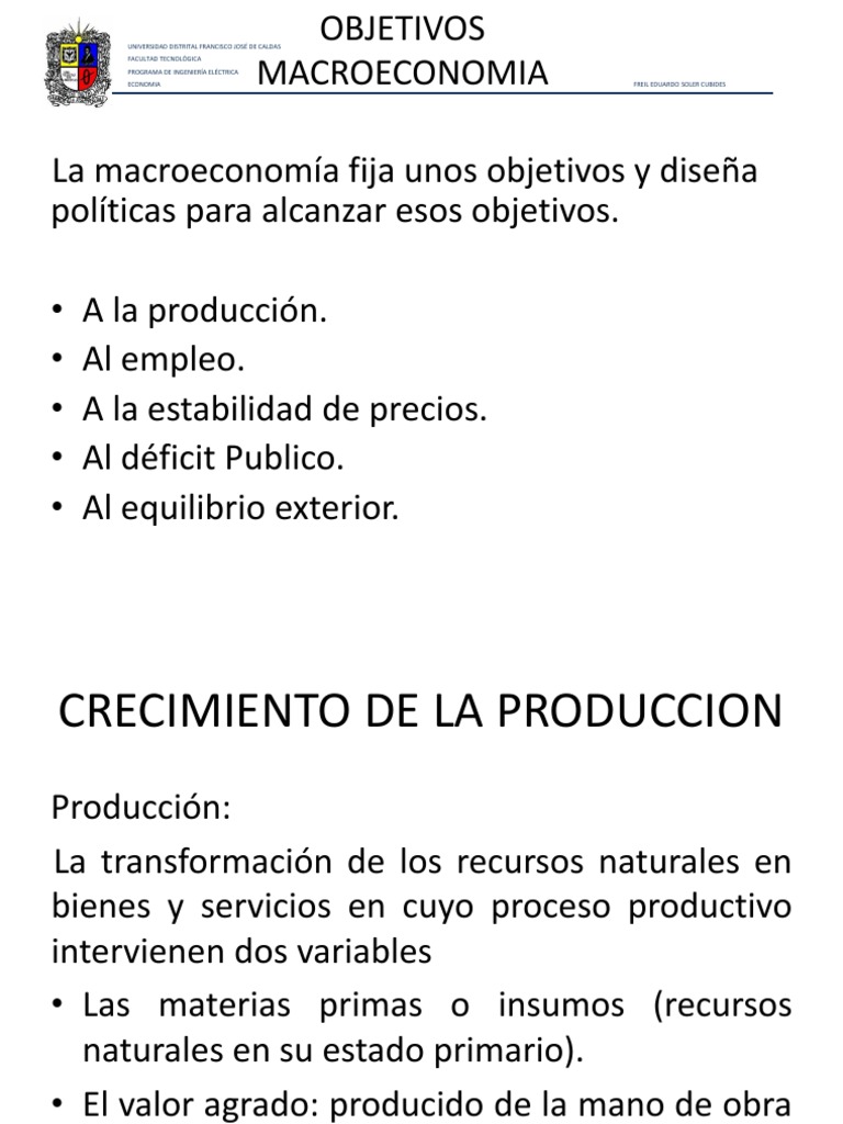 Objetivos de La Macroeconomia | PDF | Producto Interno Bruto | Inflación