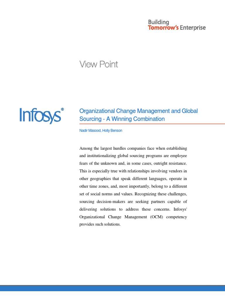 OCM Assignment Infosys | PDF | Change Management | Employee Retention