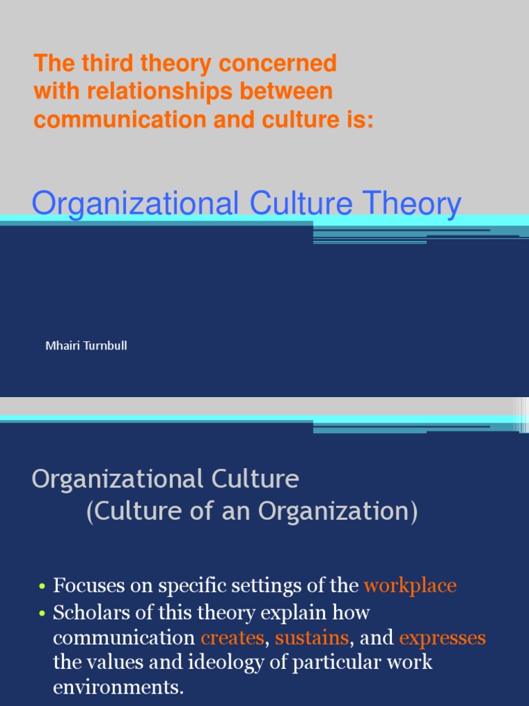 Organizational Culture Theory | PDF | Ethnography | Rituals