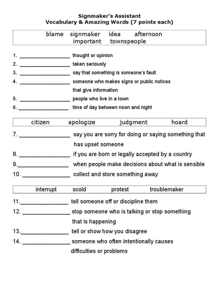 Signmaker's Assistant Vocabulary Guide | PDF | Games & Activities