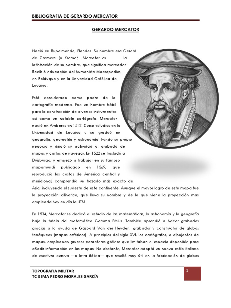 Biografía de Gerardus Mercator | PDF | Mapa | Datos geográficos e ...