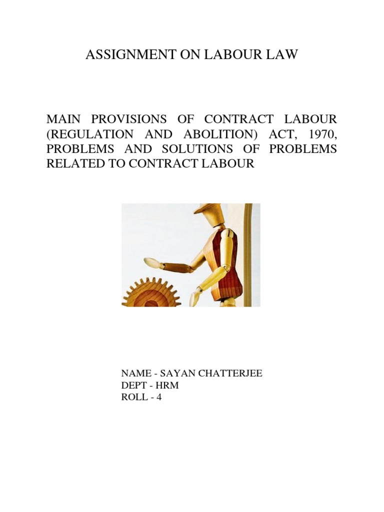 Key Provisions of Contract Labour Act | PDF | Independent Contractor ...