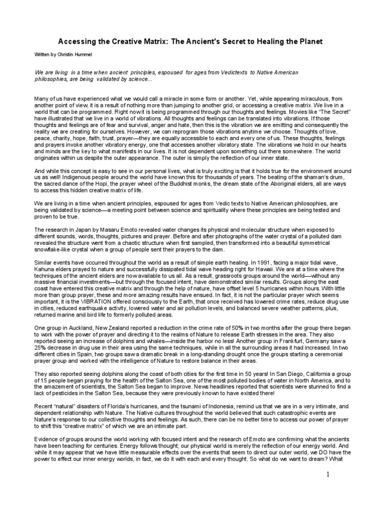 Accessing The Creative Matrix | PDF | Social Science