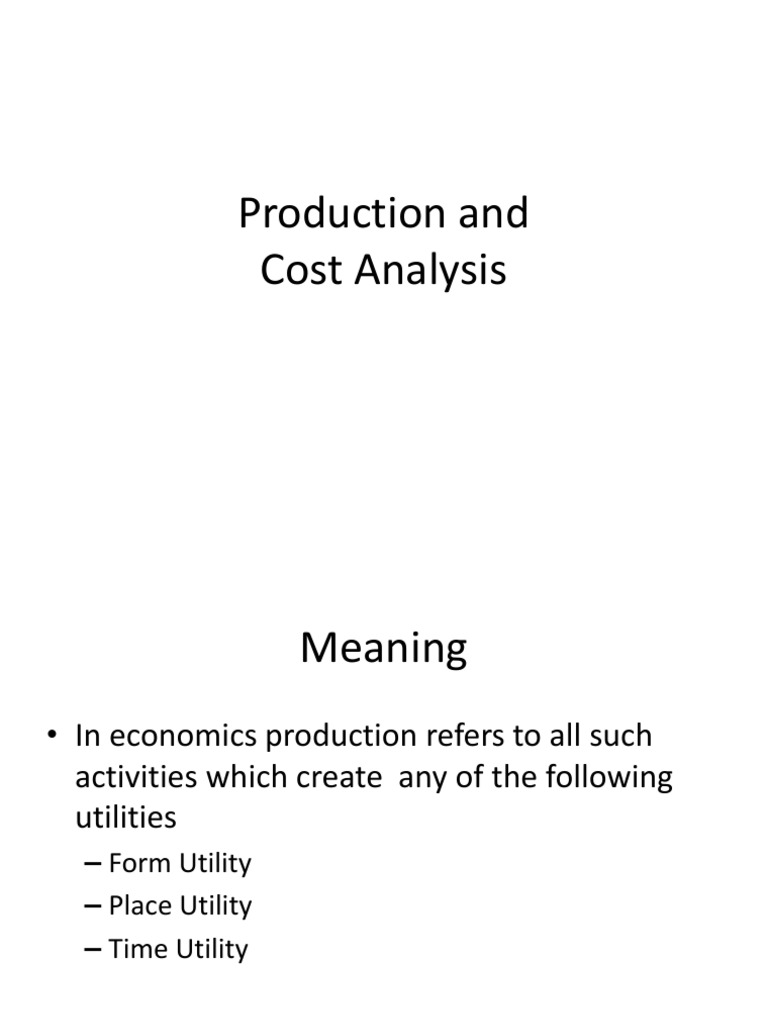 Economics of Production & Costs | PDF | Long Run And Short Run ...