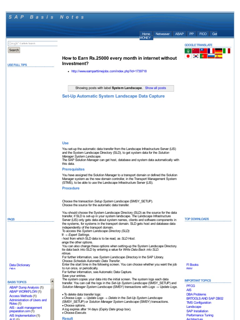 Sap Basis System Landscape | PDF | Areas Of Computer Science | Computing